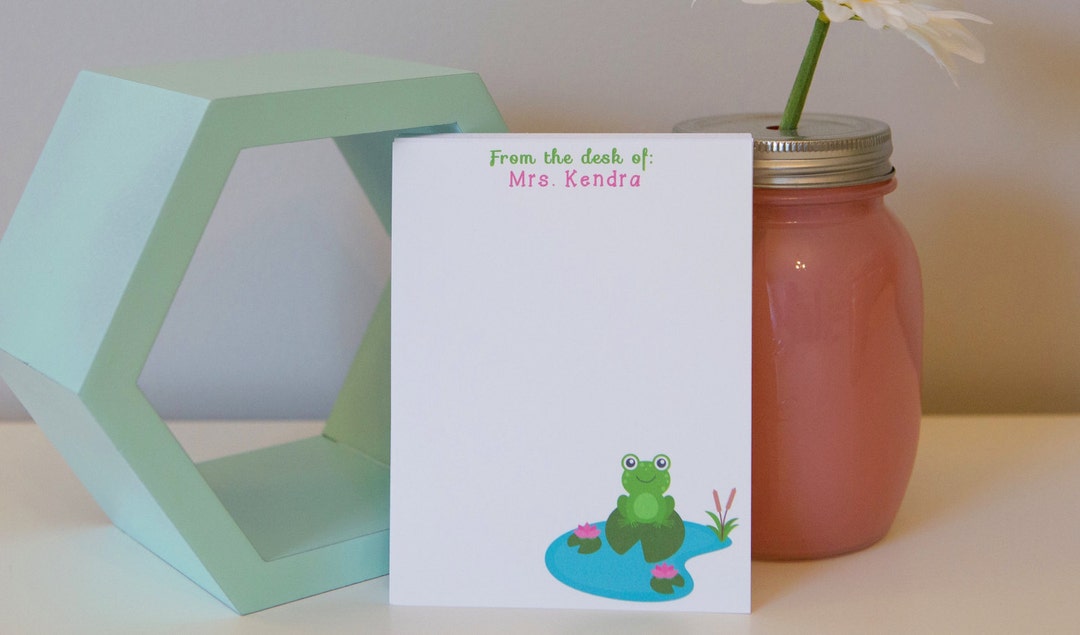 Personalized Frog Teacher Notepad - Frog Notepad - Teacher Notepad ...