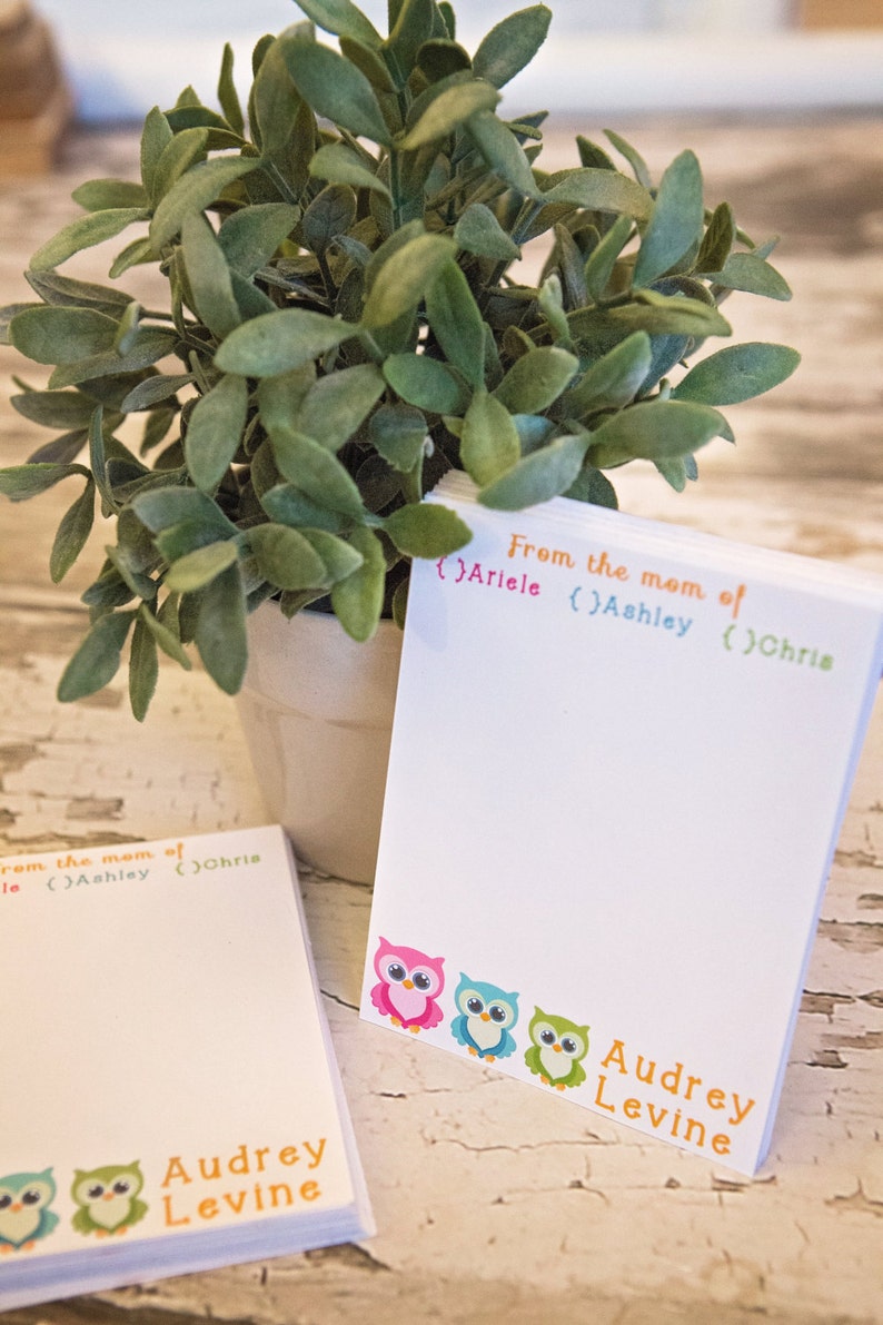 Owl Personalized Notepad Notes From Mom Notes For School | Etsy