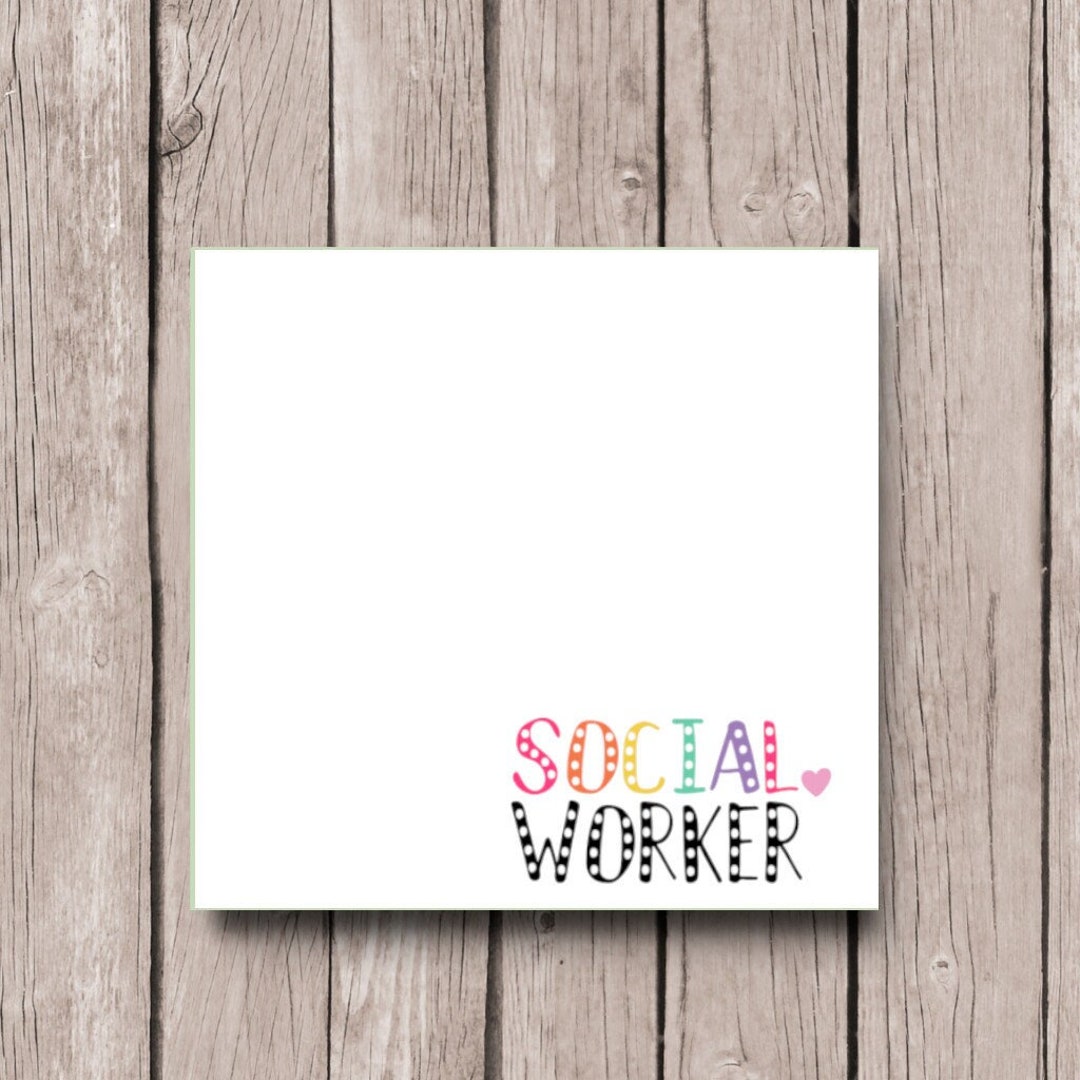 3x3 Inch Social Worker Sticky Note - Social Worker Gift - Social Worker ...