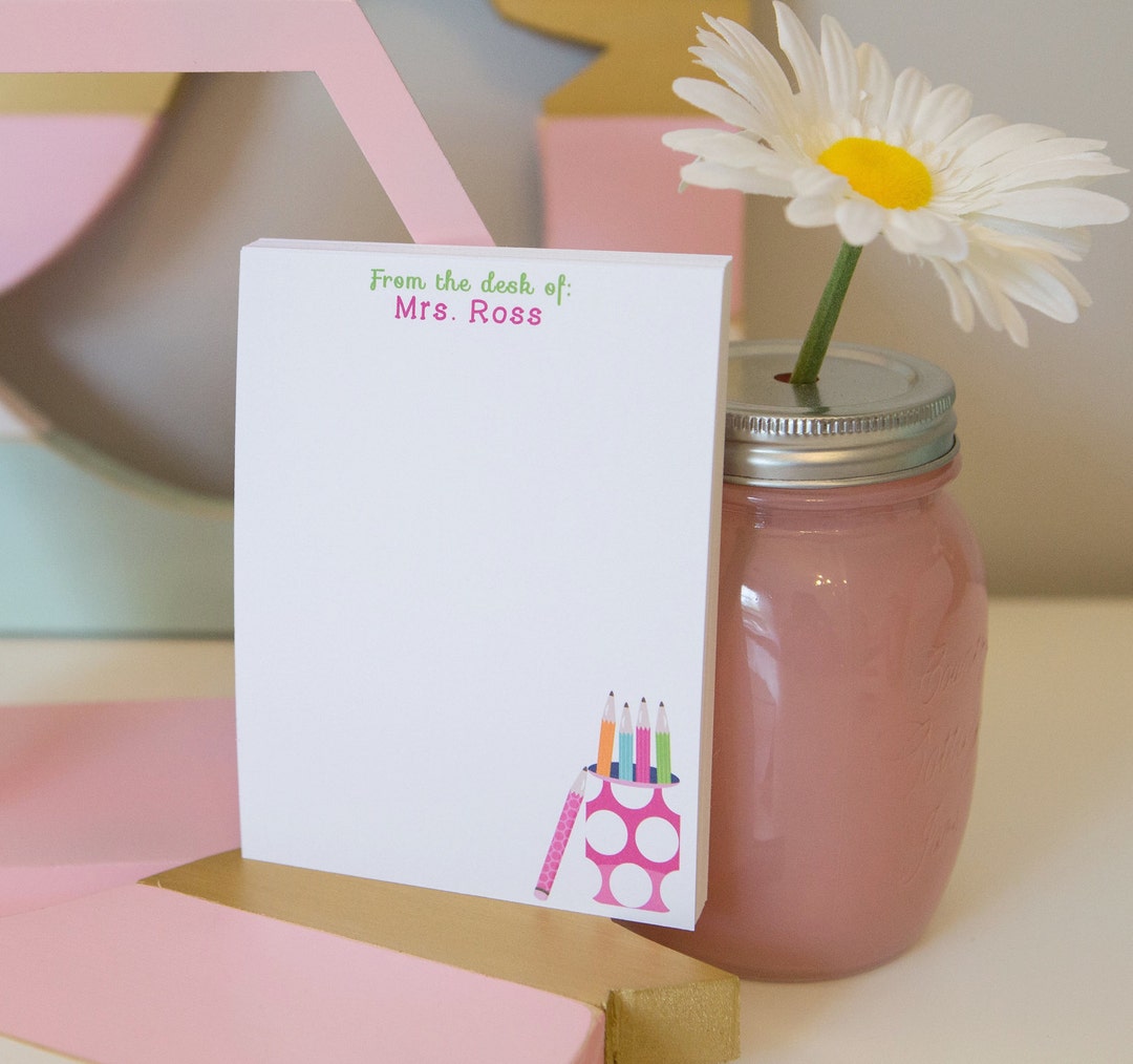 Personalized Teacher Notepad - School Notepad - Teacher Gift ...