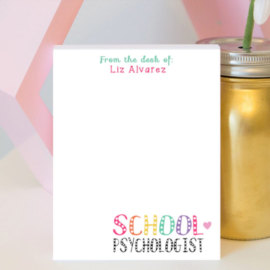 School Psychologist Notepad - Psychologist Notepad - Personalized ...