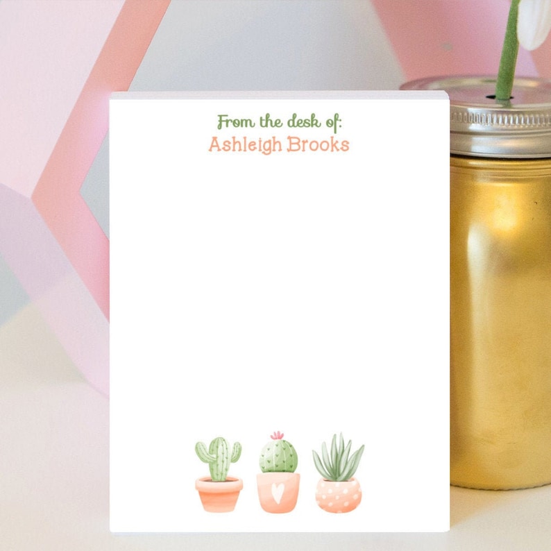 Cactus and Succulents Notepad - Teacher Gift - Personalized Teacher ...