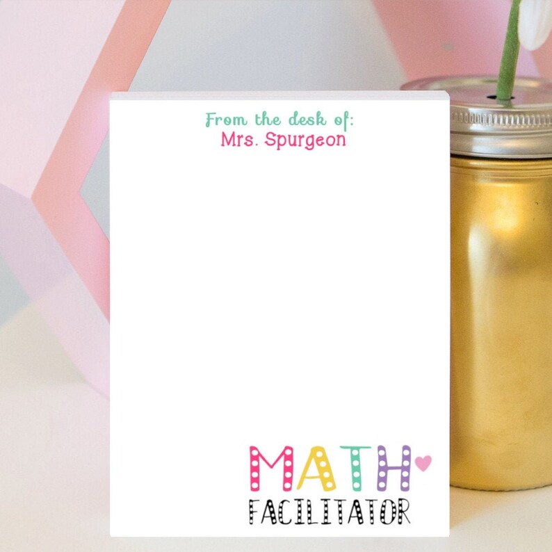 Math Facilitator Notepad Personalized Teacher Notepad - Etsy
