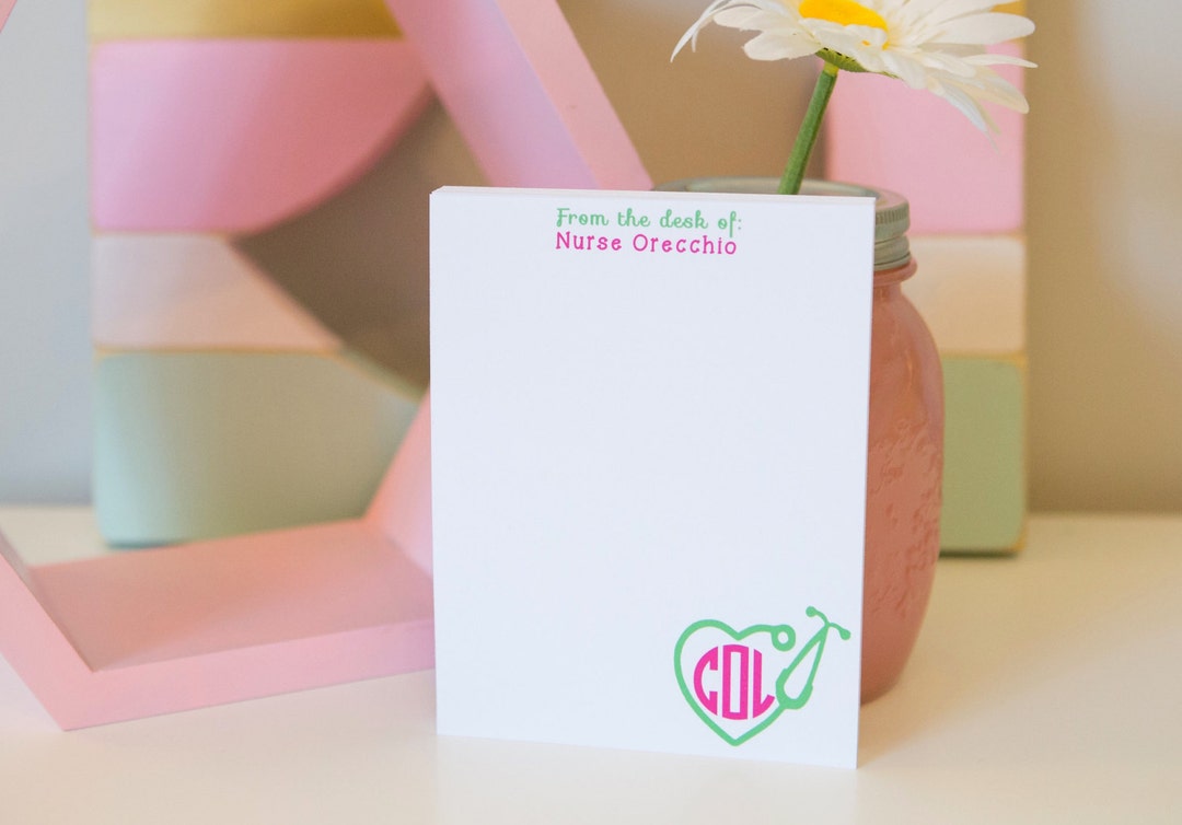 Nurse Notepad - Monogram Nurse Notepad - Nurse Appreciation - Nurse ...