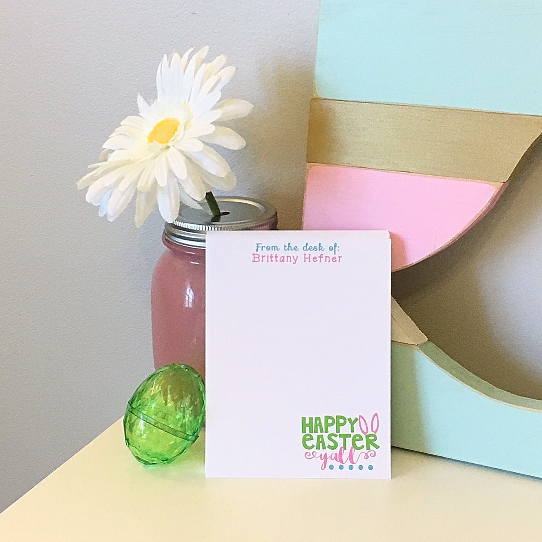 Happy Easter Y'all Notepad - Personalized Notepad - Easter Notepad ...