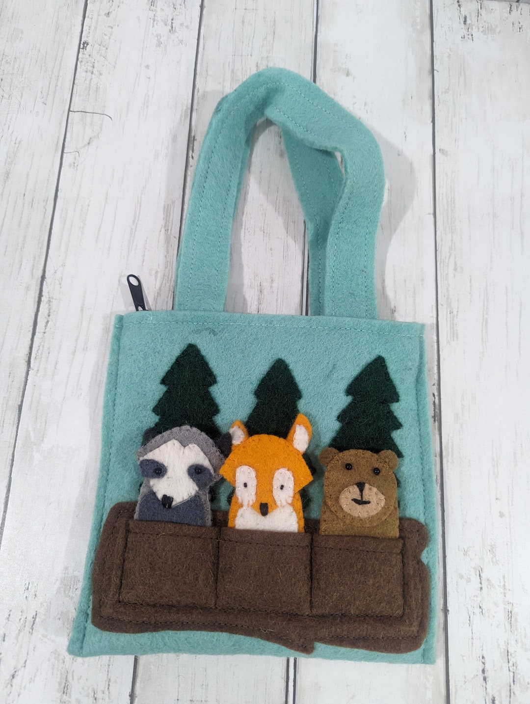 Woodland Felt Puppet Bag - Etsy