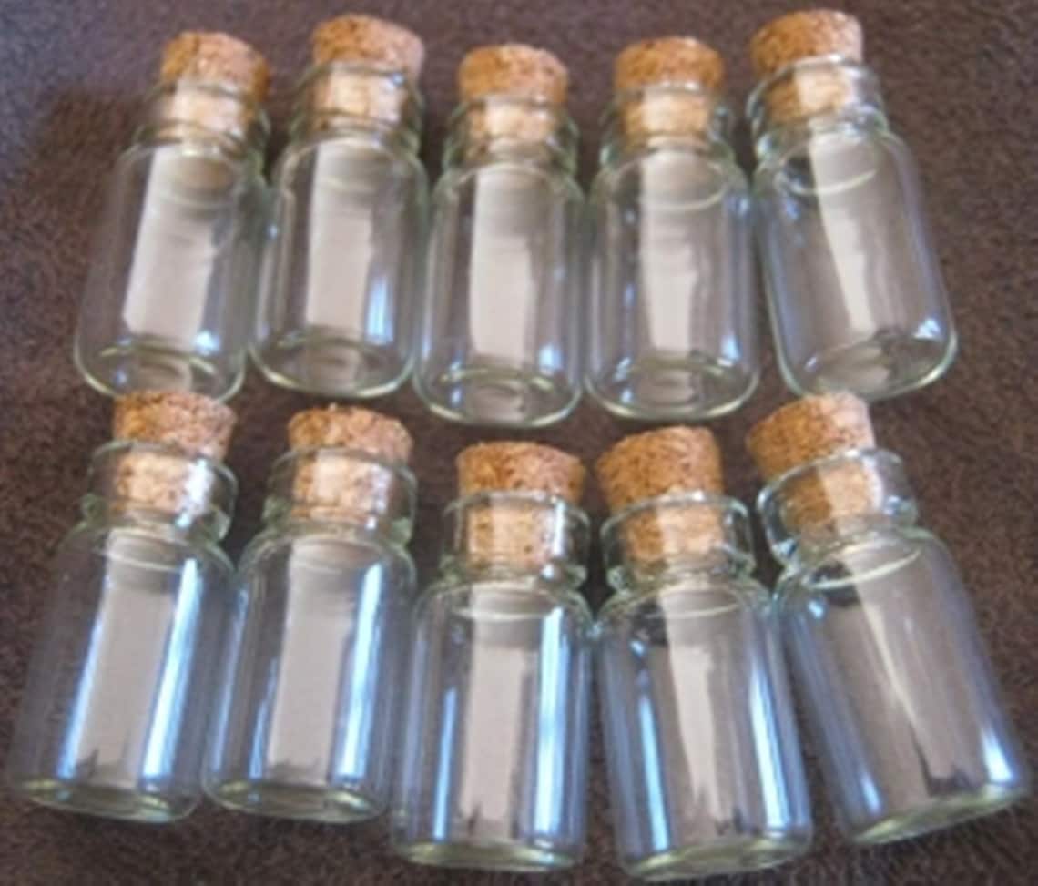 BULK 5 Minature Glass Wishing Bottles / Vials With Cork Lids | Etsy