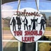 Horror Welcome Sign, 3D Welcome You Should Leave Door Sign,halloween ...