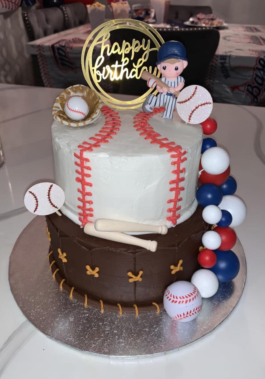Baseball Cake Topper Set: Clay Boy, Wooden Bats, Foam Balls - Etsy