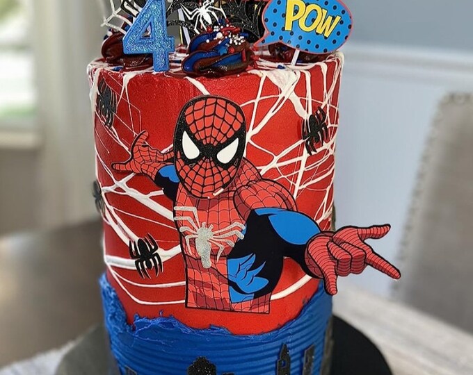 Spider-man Cake Topper, Spider-man Party, Spider-man Birthday, Spider ...