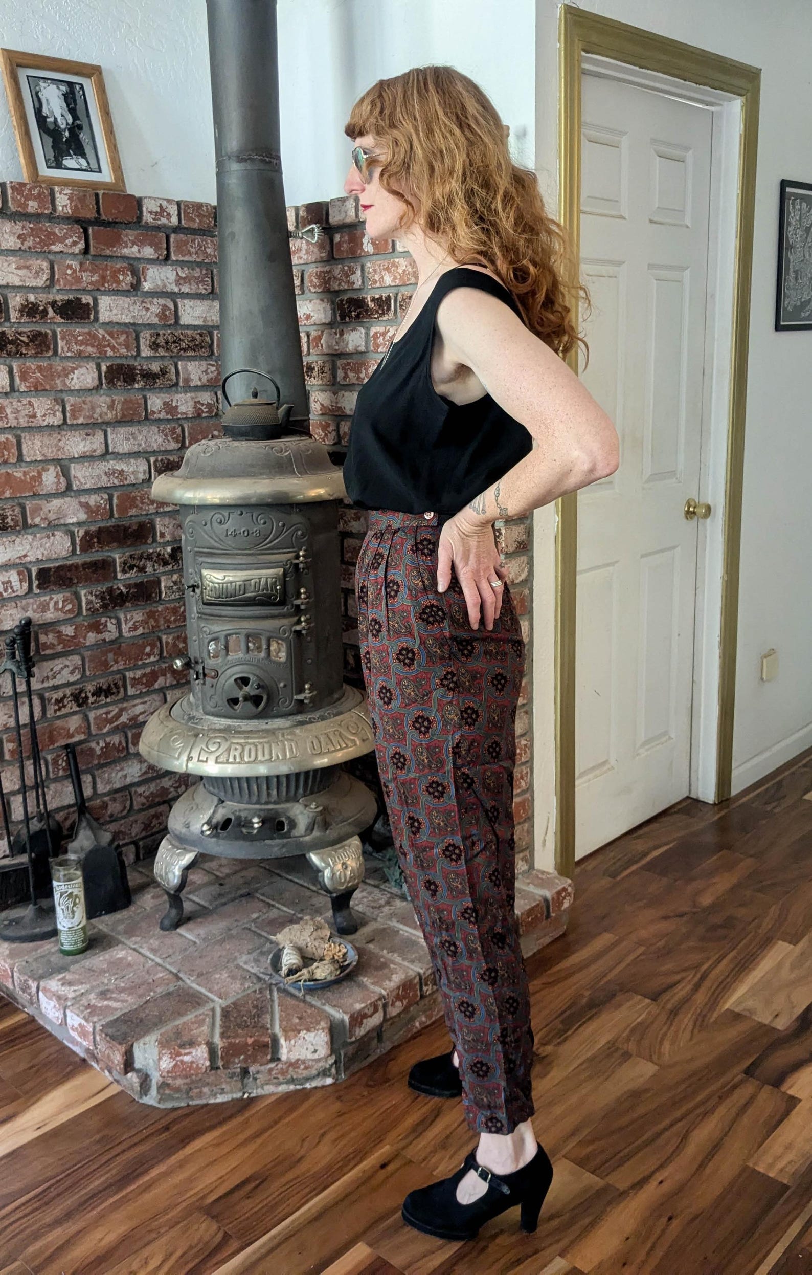 90s Vintage Baroque Tapestry Slacks Pants 10 M / Rayon Liz Claiborne ...