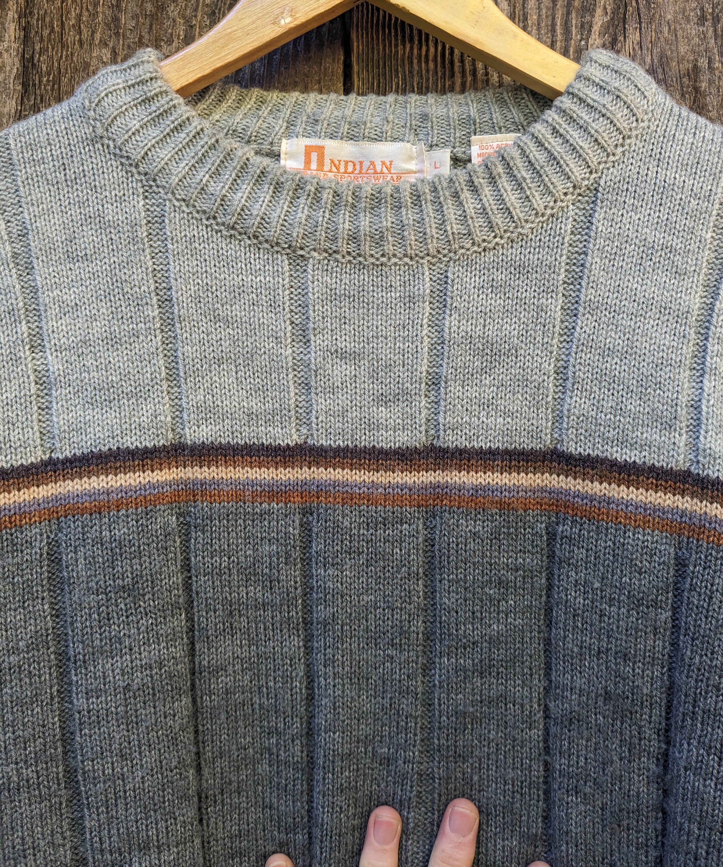 60s Vintage Striped Sweater / Sporty Retro Preppy Pullover Neutral ...