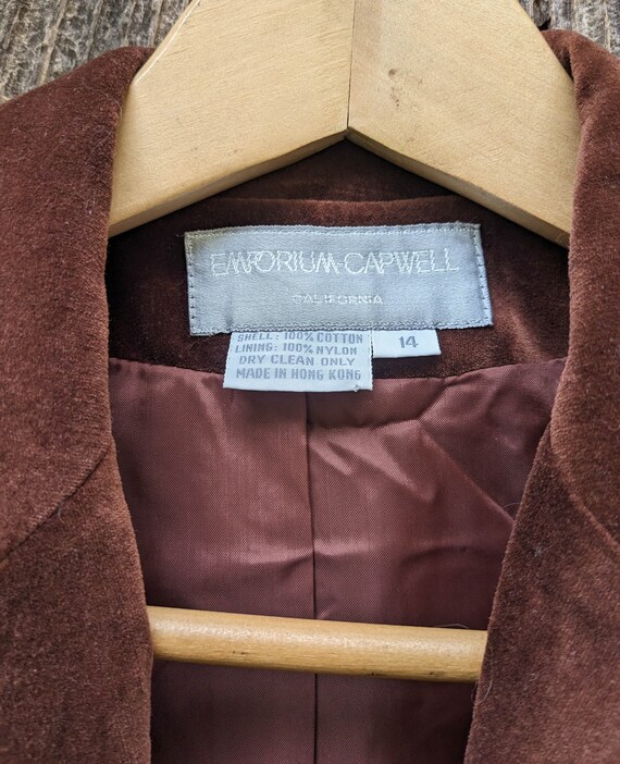 80s vintage velvet blazer suit coat / puce brown purp… - Gem