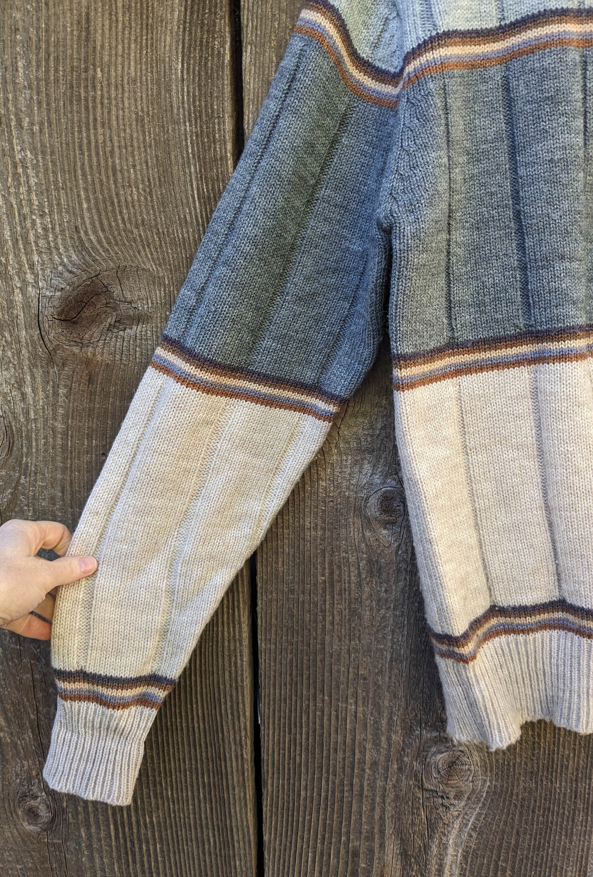 60s Vintage Striped Sweater / Sporty Retro Preppy Pullover Neutral ...