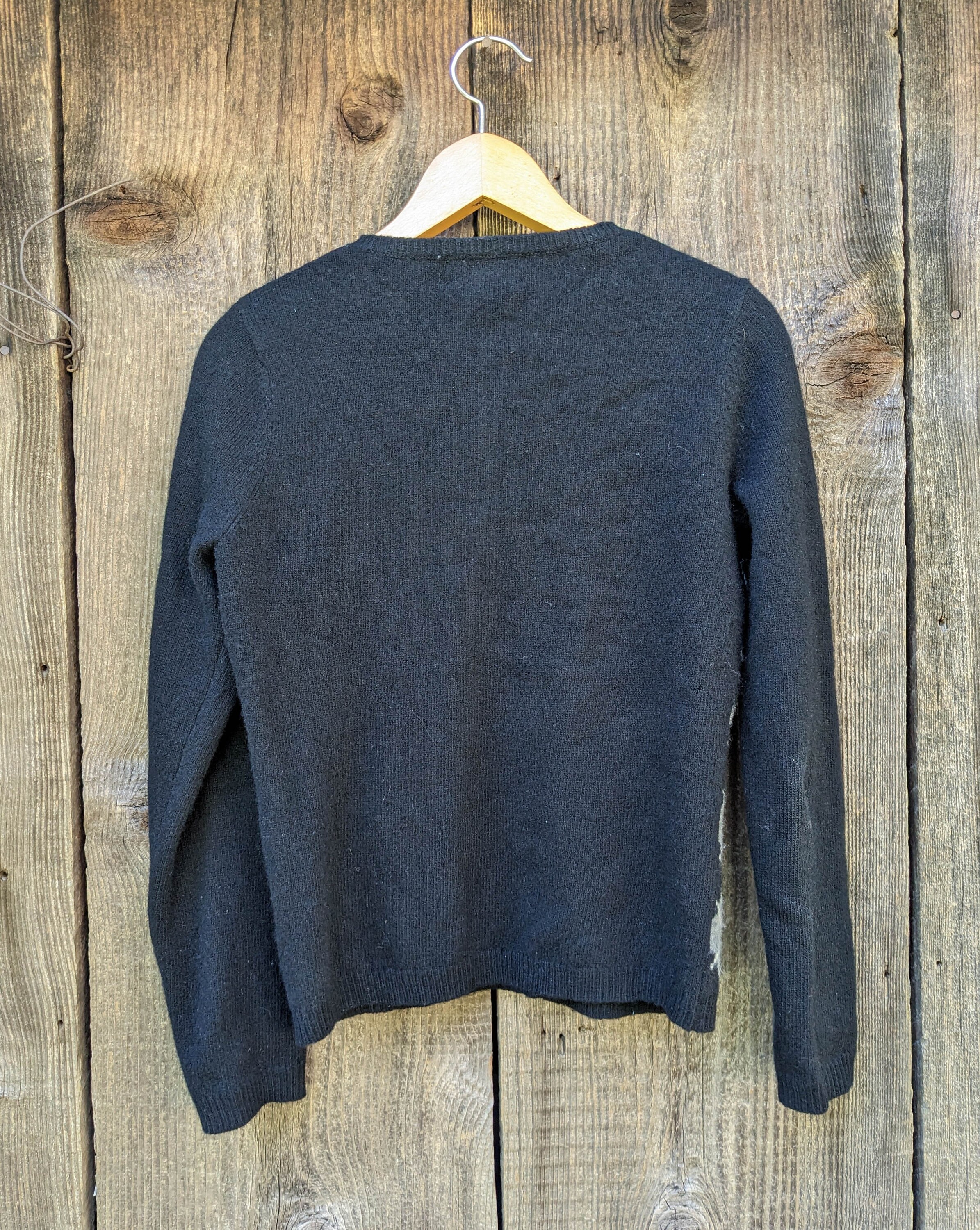 90s Vintage Black Argyle Cardigan / Lambswool Knit Cropped 90s Vintage Black Argyle Cardigan / Lambswool Knit Cropped