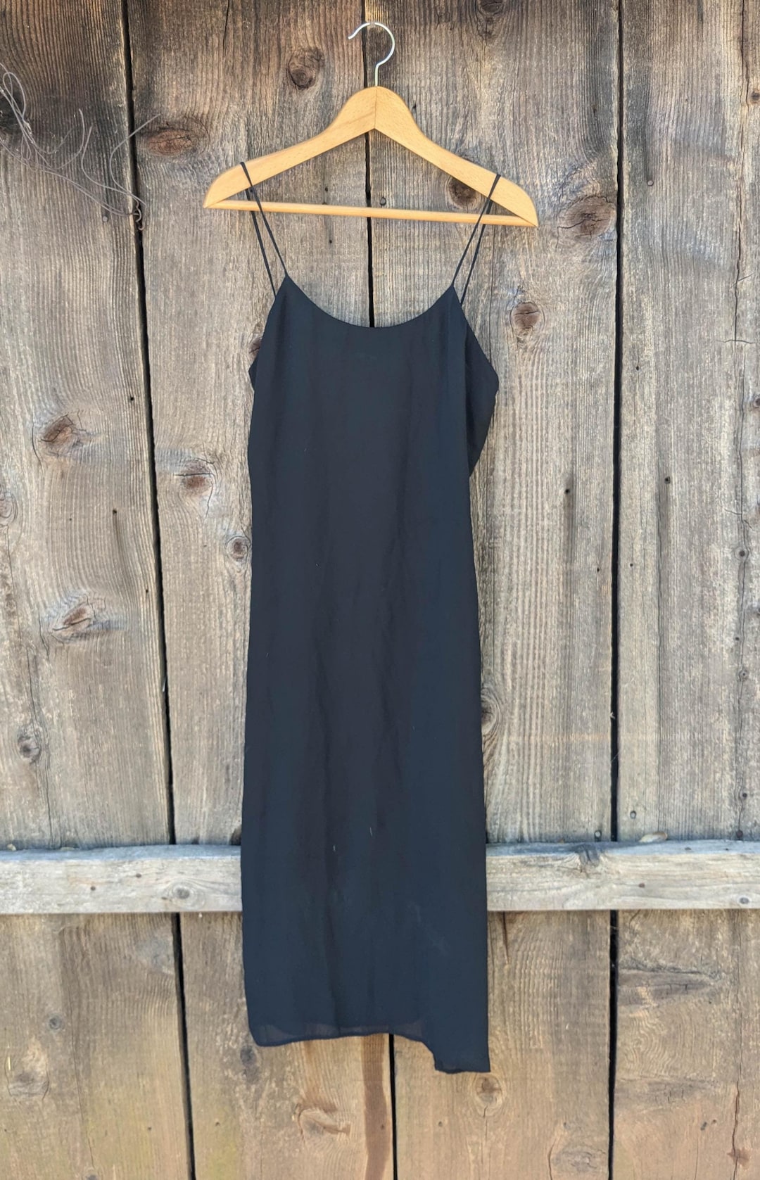 90s Vintage Y2K Black Sheer Slip Dress / See Through Mesh Tank Shift ...