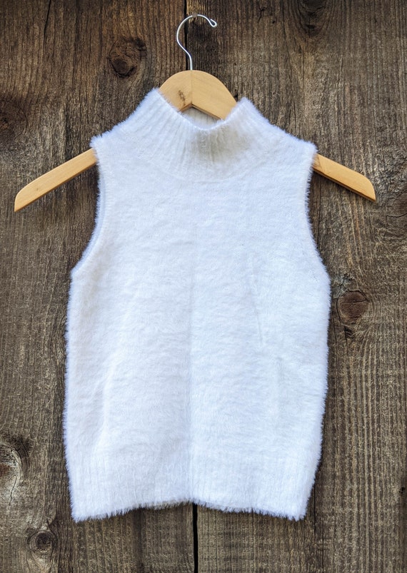 y2k fuzzy top white - Gem