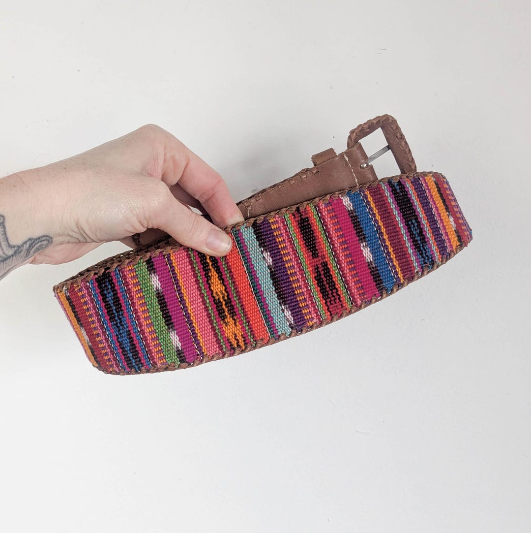 Vintage 90s Guatemala Textile Belt / Large Statement Waist Cinch Y2K ...