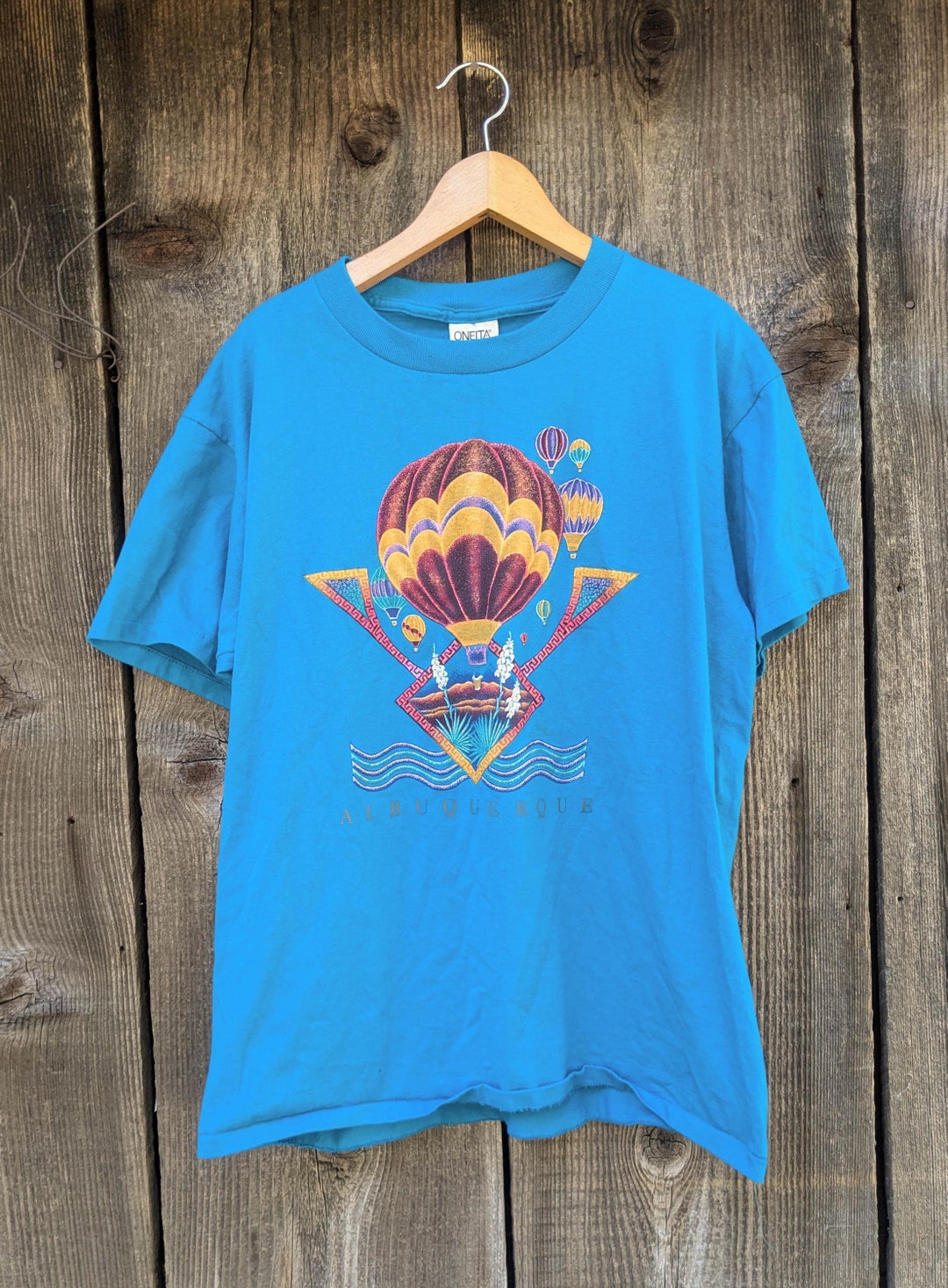 90s Vintage Albuquerque T Shirt / New Mexico Souvenir Tee Blue Cotton ...