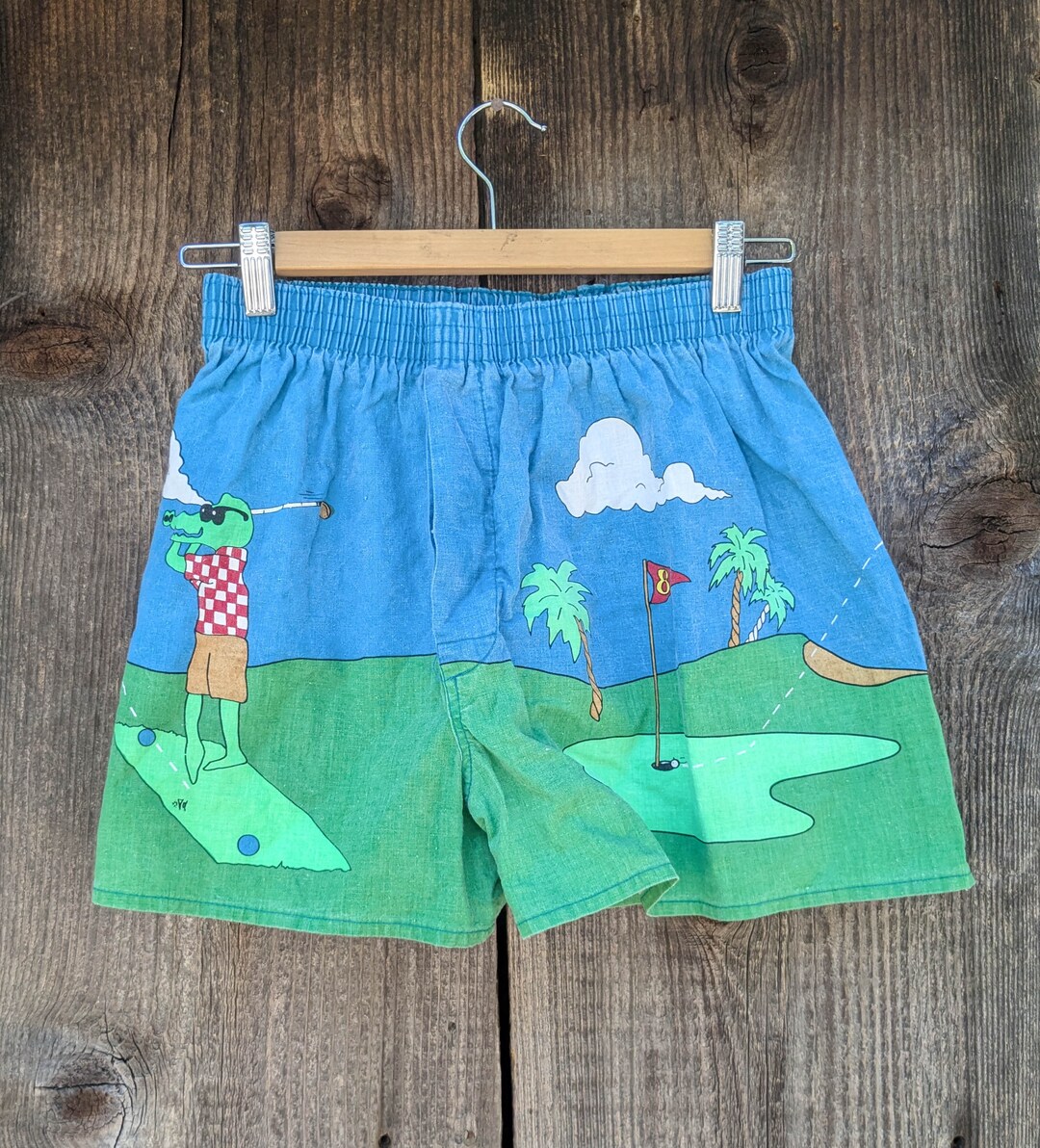 80s Vintage Alligator Golf Boxers / Novelty Gift Boxer Shorts Underwear ...