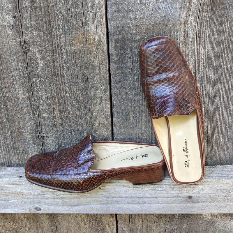 Snakeskin Mules - Etsy