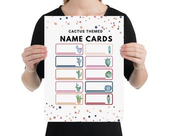 Cactus Themed Name Tags Classroom Name Tags Desk Name Tags - Etsy