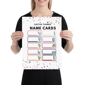 Cactus Themed Name Tags, Classroom Name Tags, Desk Name Tags, Binder ...