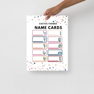 Cactus Themed Name Tags, Classroom Name Tags, Desk Name Tags, Binder ...