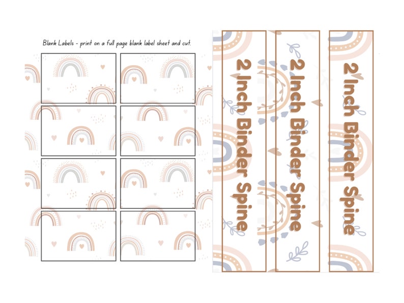 Boho Rainbow Binder Covers, Earthy Classroom, Brown Beige Teacher ...