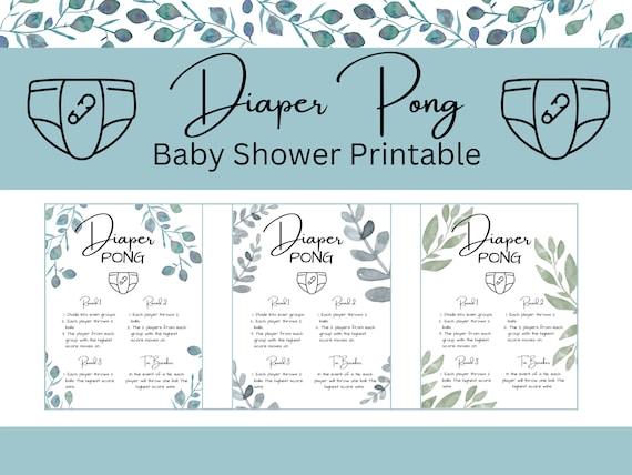 Diaper Pong Game Table Sign Baby Shower Games Baby Shower - Etsy