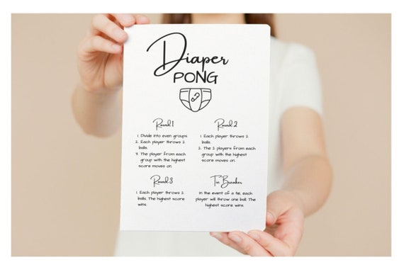 Diaper Pong Game Table Sign Baby Shower Games Baby Shower - Etsy