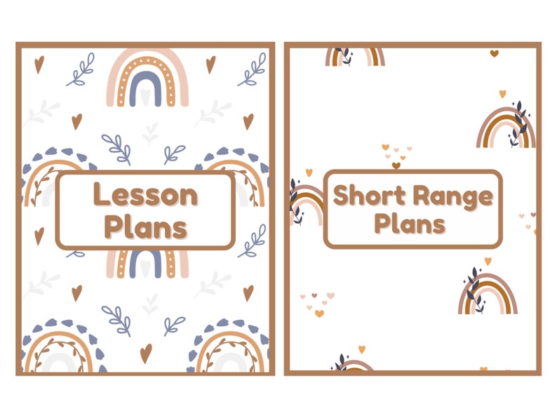 Boho Rainbow Binder Covers, Earthy Classroom, Brown Beige Teacher ...