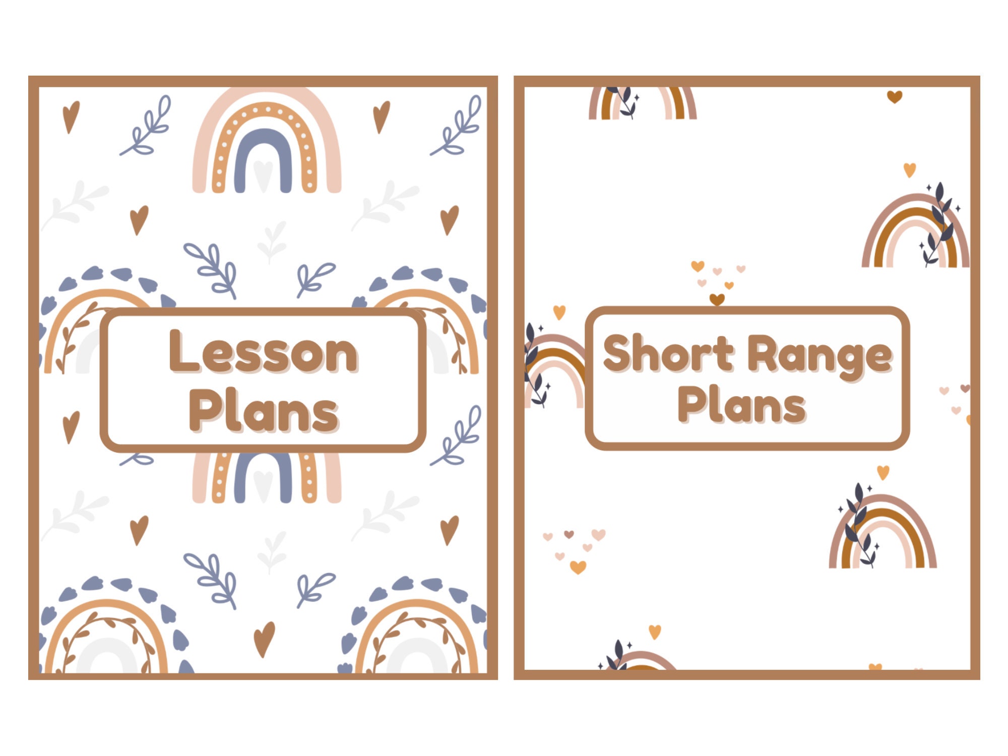 Boho Rainbow Binder Covers, Earthy Classroom, Brown Beige Teacher ...