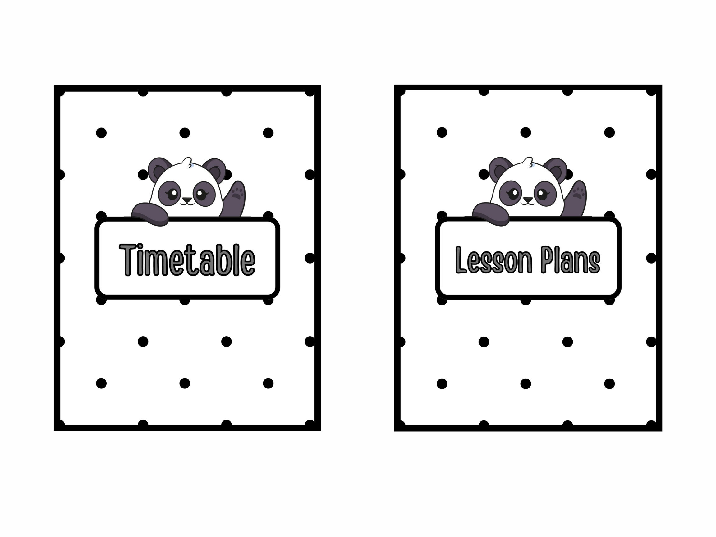 Panda Binder Covers, Teachers Binder Decor, Classroom Decor, Panda ...