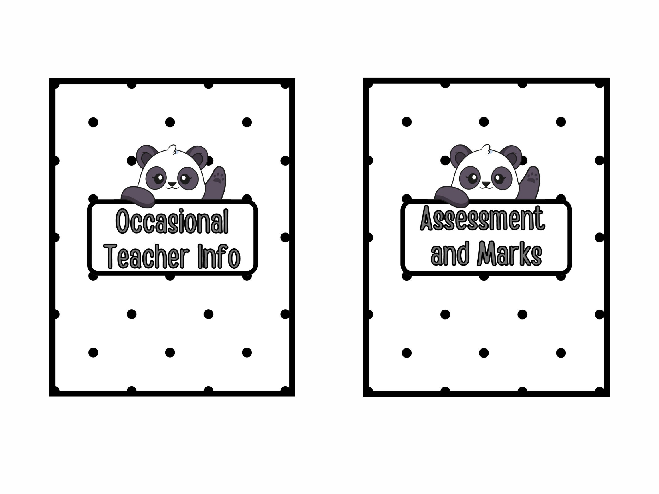 Panda Binder Covers, Teachers Binder Decor, Classroom Decor, Panda ...