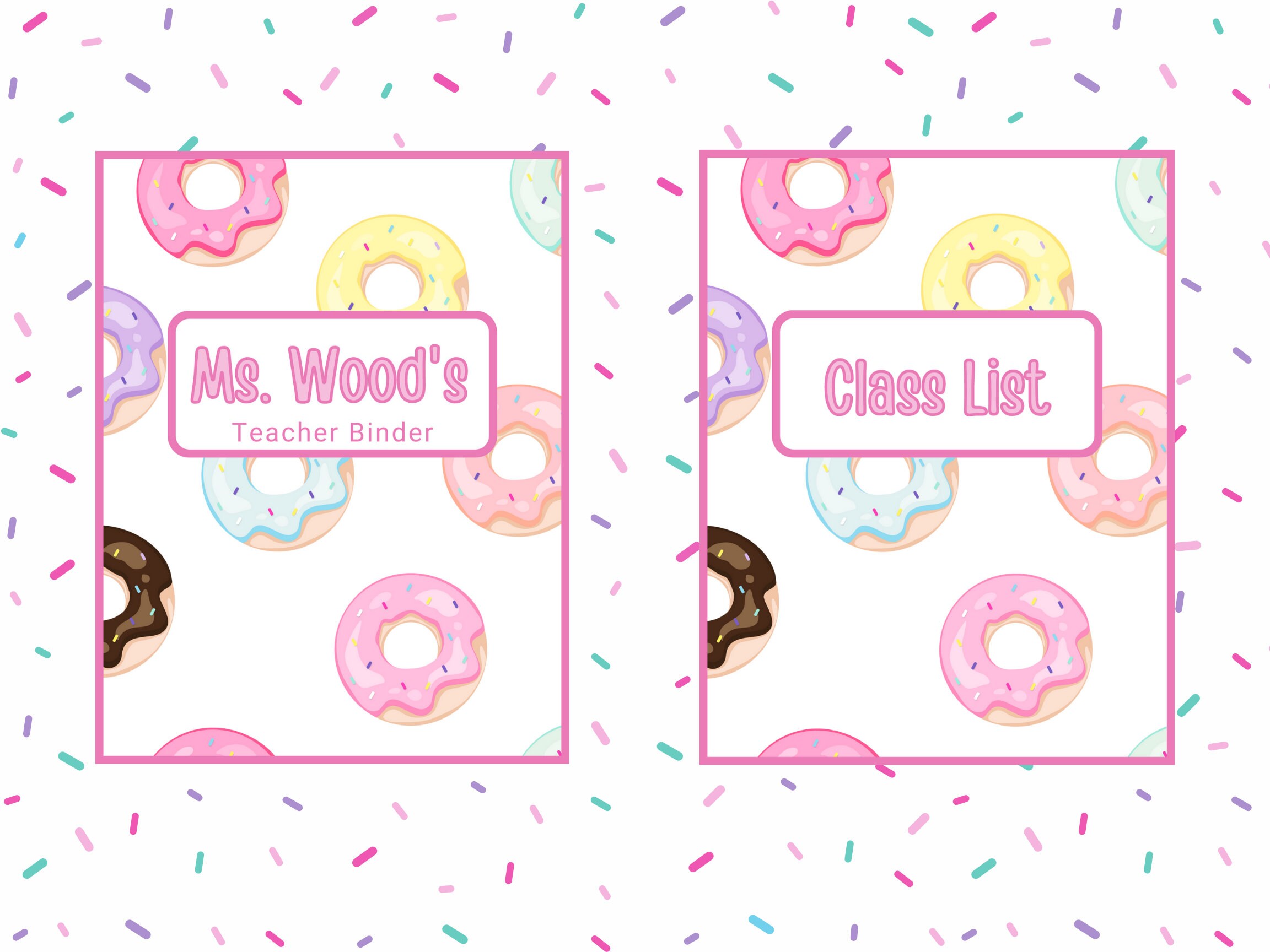 Donut Binder Covers, Teachers Binder Decor, Classroom Decor, Donut ...