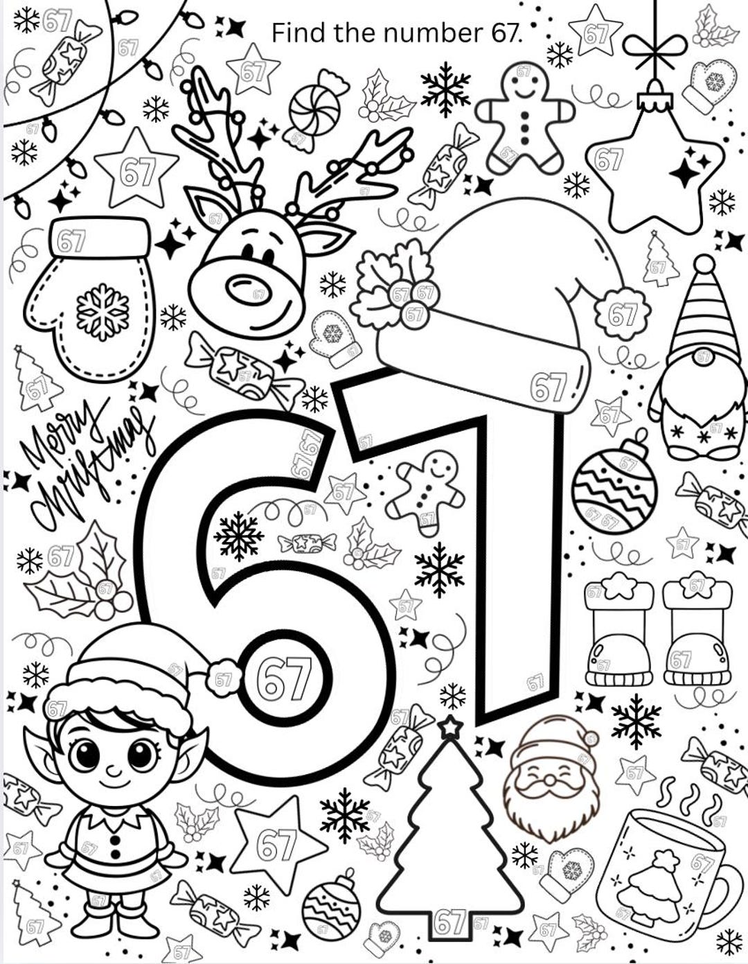 Six Seven Trendy Winter Search and Find Colouring Pages, Christmas ...