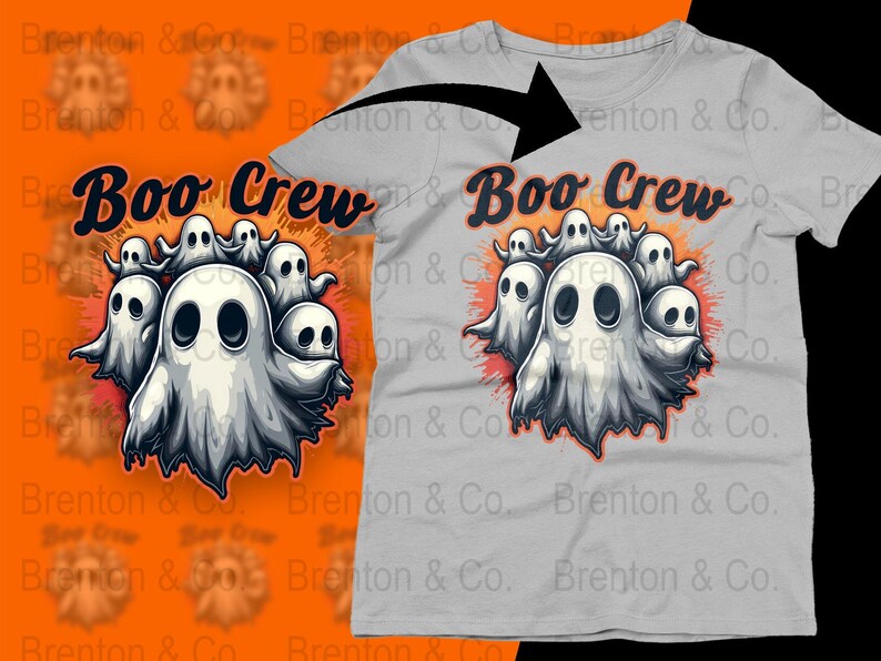 Boo Crew Ghost Clipart: Spooky Halloween PNG (digital File) - Etsy