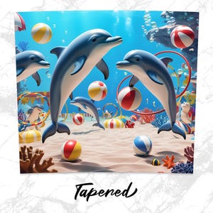 Dolphin Tumbler Wrap, Beach Dolphins, Digital Download, Ocean Theme ...