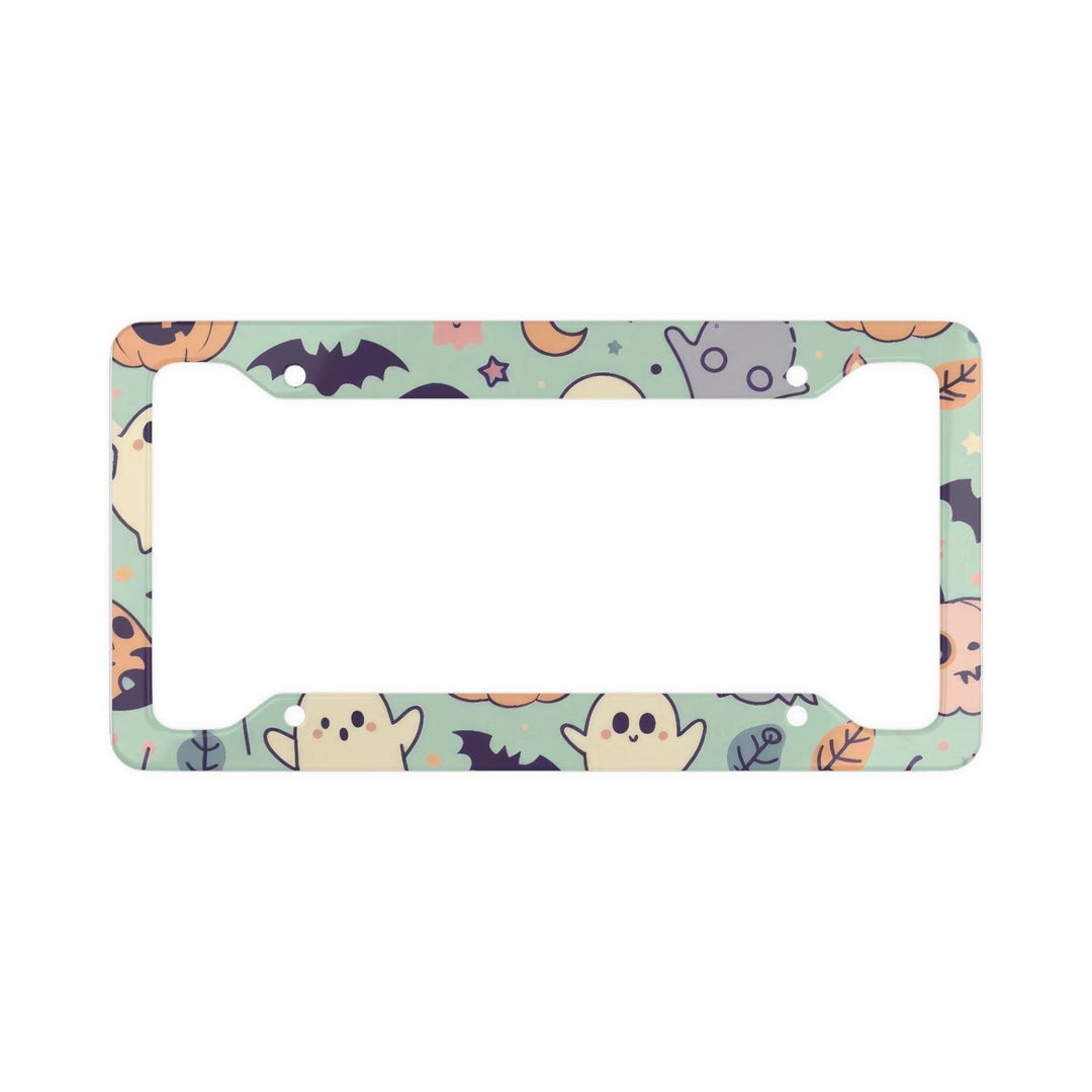 Cute Ghosts Halloween License Plate Frame, Spooky Car Accessory, Fun ...