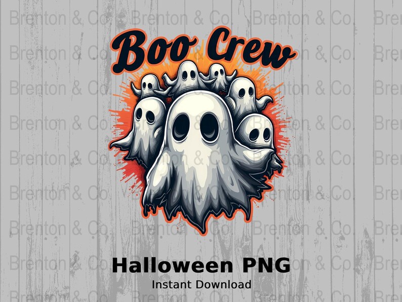 Boo Crew Ghost Clipart: Spooky Halloween PNG (digital File) - Etsy