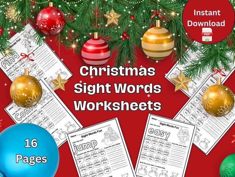 Christmas Sight Words, Sight Words, Sight Word Printable, Sight Word ...