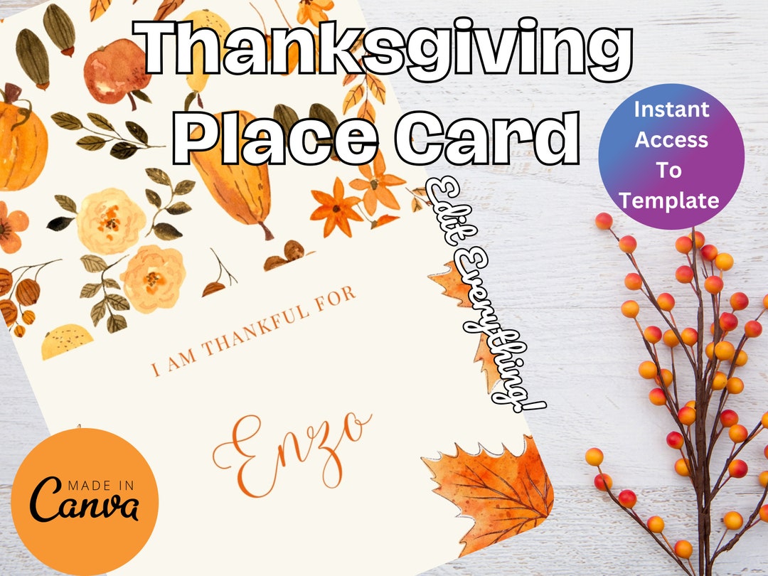 Thanksgiving Card, Thankful for You, Thankful Card, I Am Thankful for ...