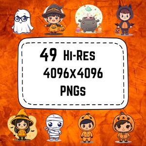 Halloween Clipart Bundle, 49 PNG Bundle, Digital Download, Cute ...