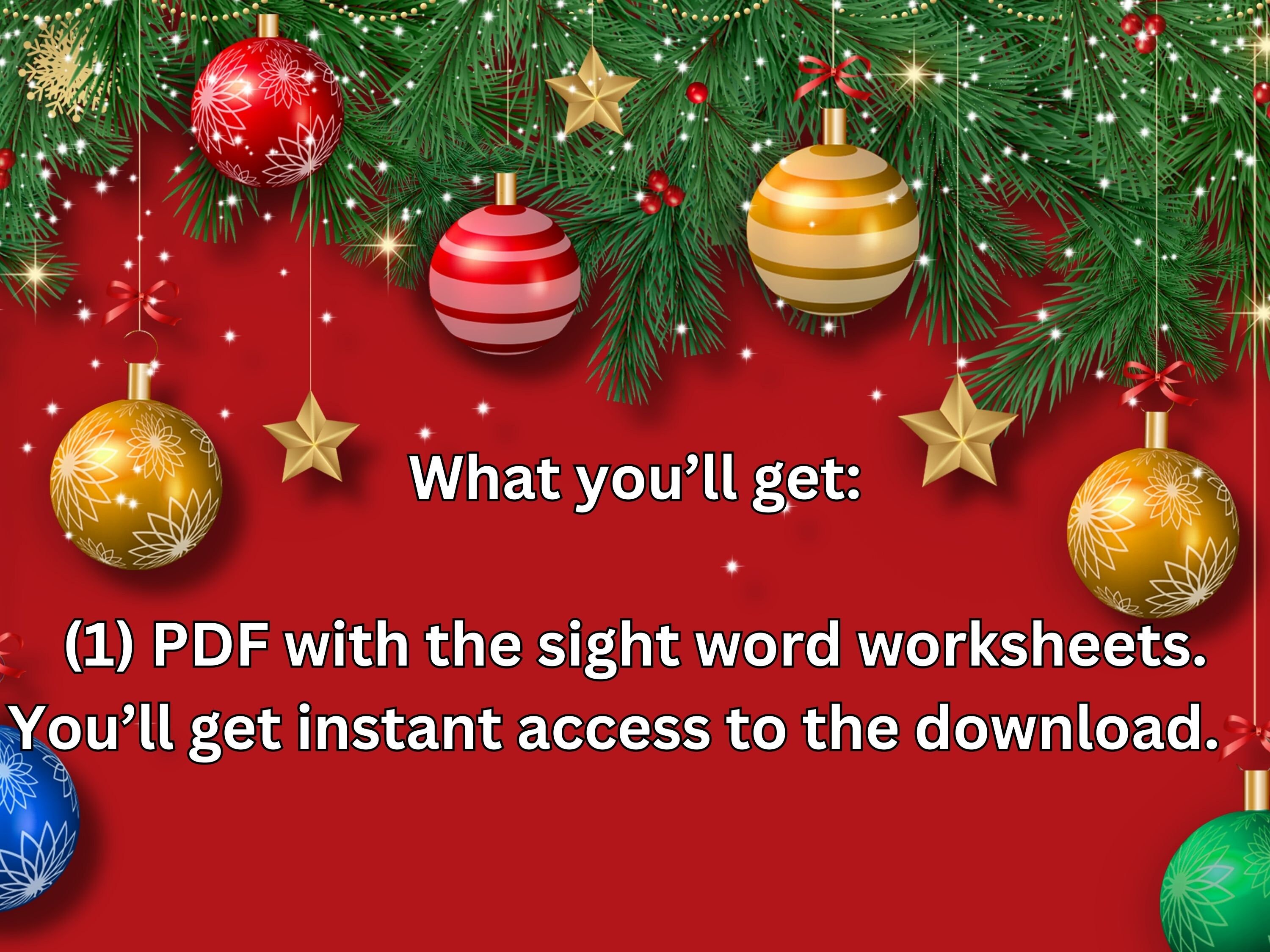 Christmas Sight Words, Sight Words, Sight Word Printable, Sight Word ...