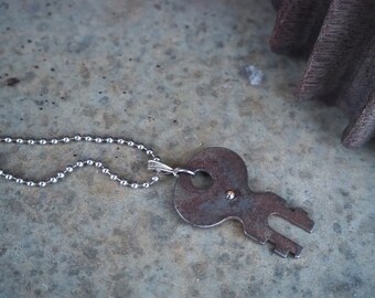 Rust & Rhinestone Long Key Necklace - Etsy