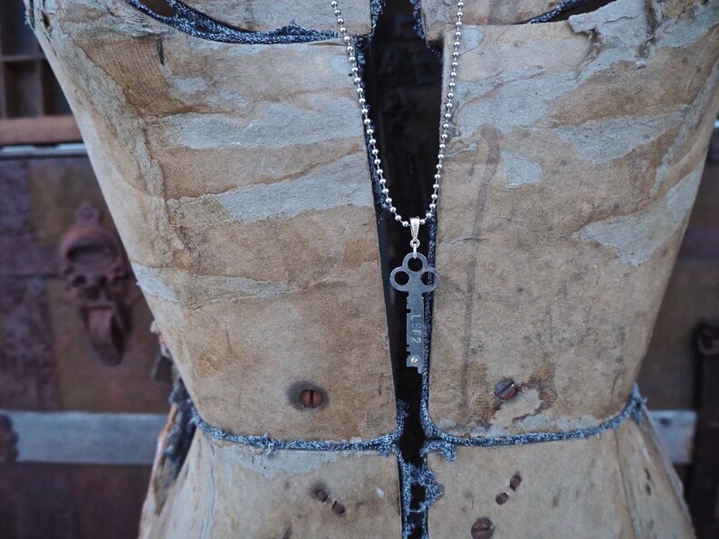 Rust & Rhinestone Long Key Necklace | Etsy