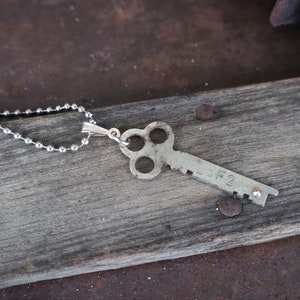 Rust & Rhinestone Long Key Necklace | Etsy