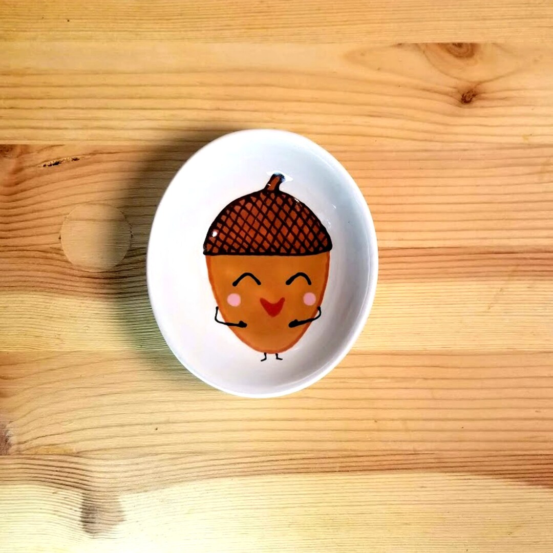 Happy Acorn Bowl Oval Acorn Bowl Oval Ceramic Bowl Acorn - Etsy