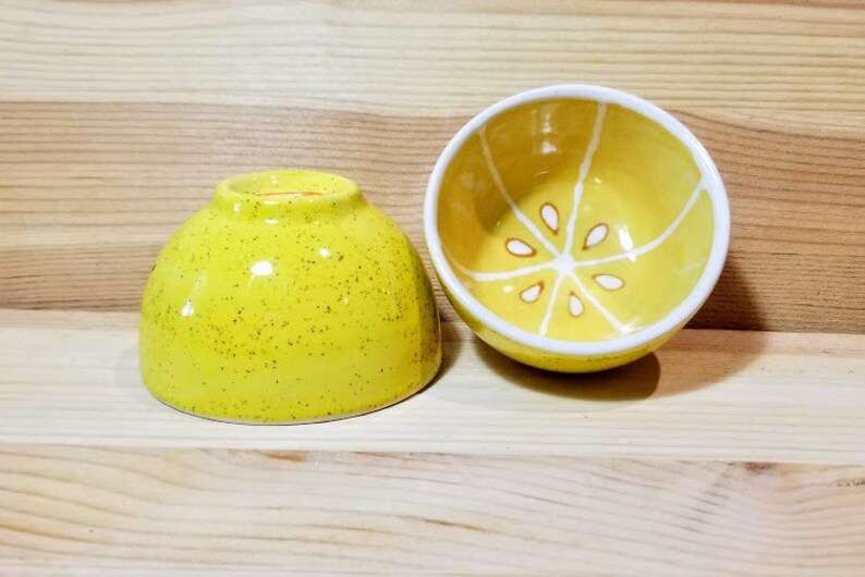 Lemon Ceramic Bowl Lemon Pottery Lemon Candy Dish Lemon - Etsy